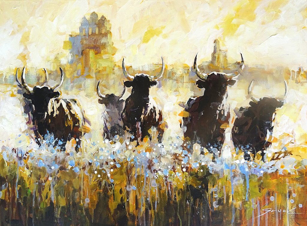 Taureaux camarguais - 2025 - Marc Guyot peintre