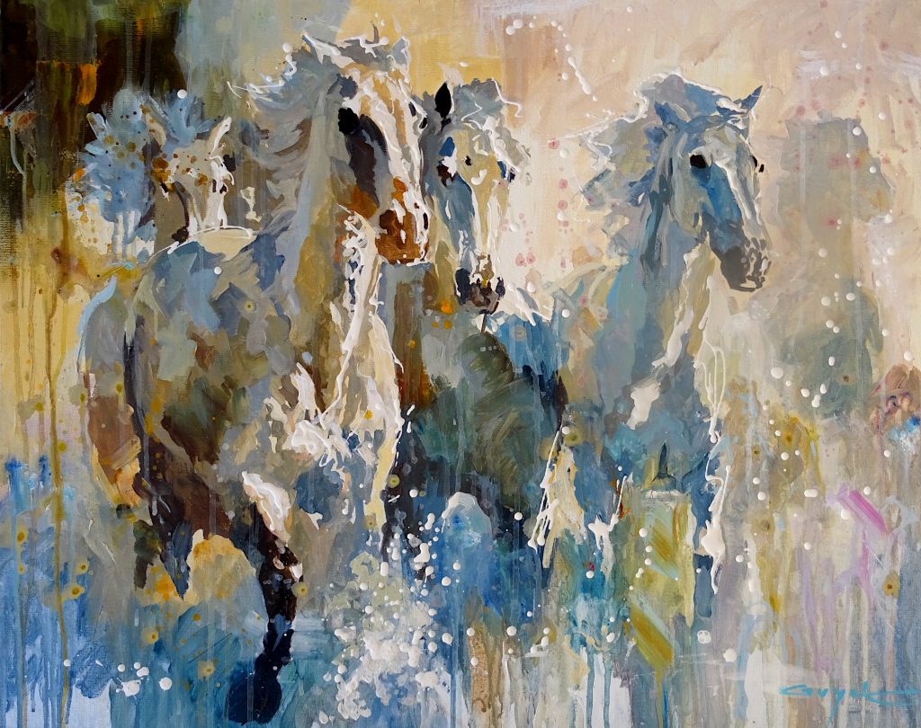 Les crinières blanches de Camargue - 2025 - Marc Guyot peintre